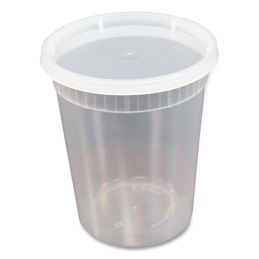 GEN Plastic Deli Container with Lid, 32 oz, Clear, Plastic, 240/Carton