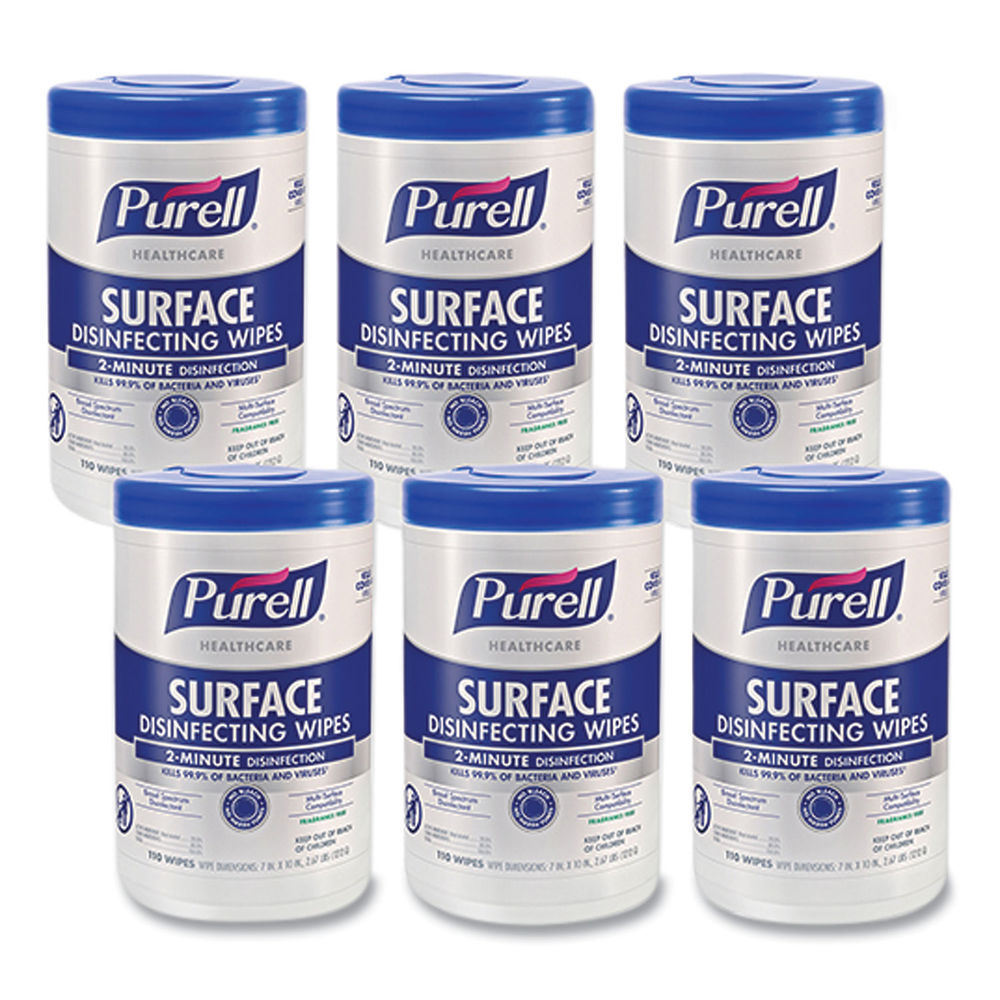 PURELL Healthcare Surface Disinfecting Wipes, 1-Ply, 7" x 10 ...