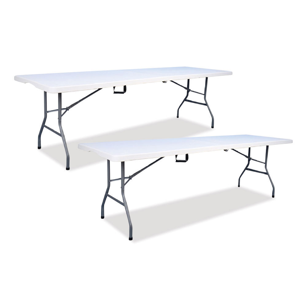 Iceberg Bifold Resin Folding Table, Rectangular, 94.5" x 29.9" x 30 ...