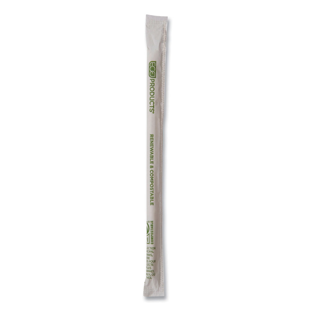 Eco-Products Renewable and Compostable PHA Straws, 7.75", Natural White ...