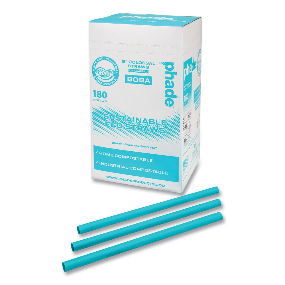 phade Marine Biodegradable Straws, Boba Straws, 9", Ocean Blue, 720 ...