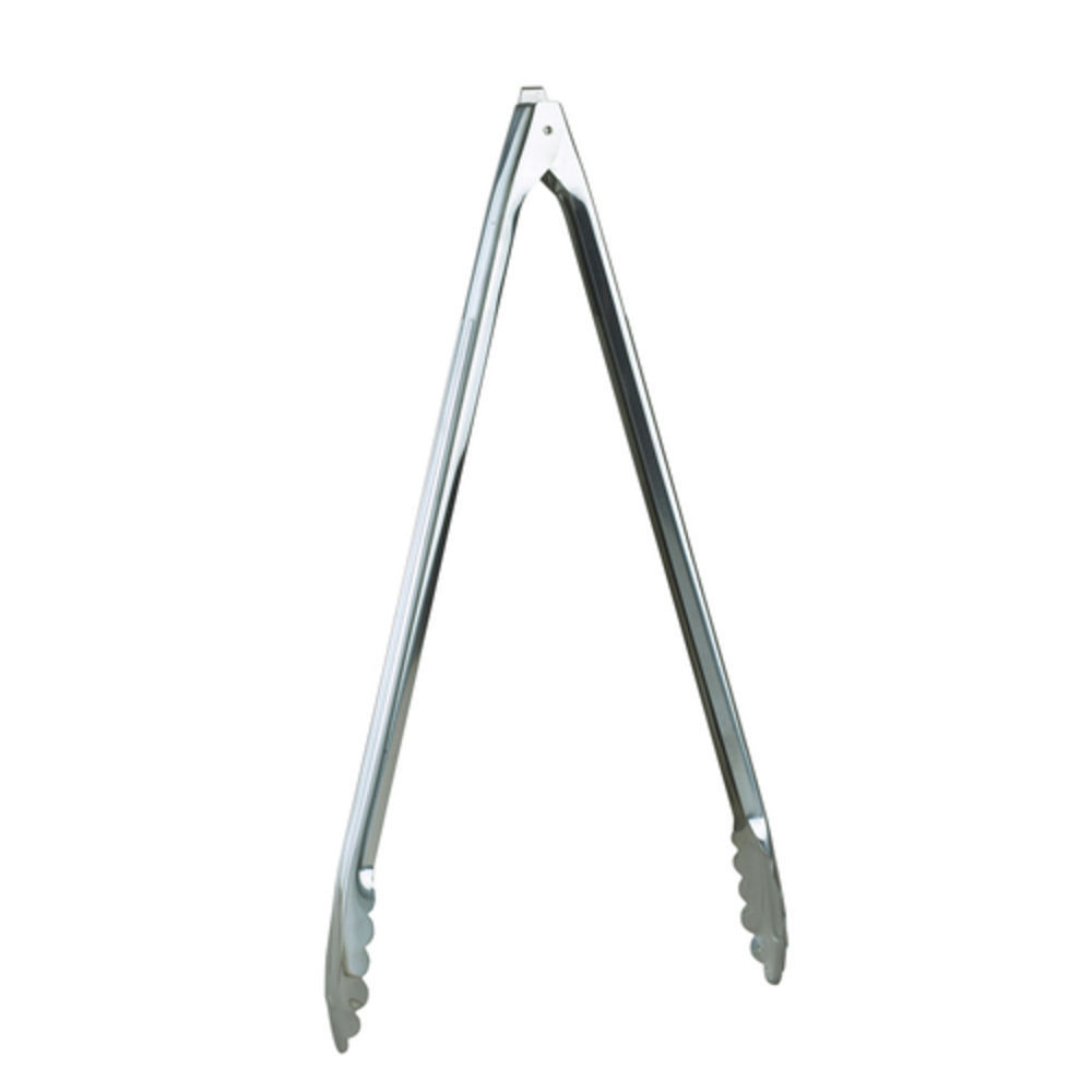 HIC Kitchen HIC 16" Spring Action Stainless Steel Locking Tongs - 6 per ...