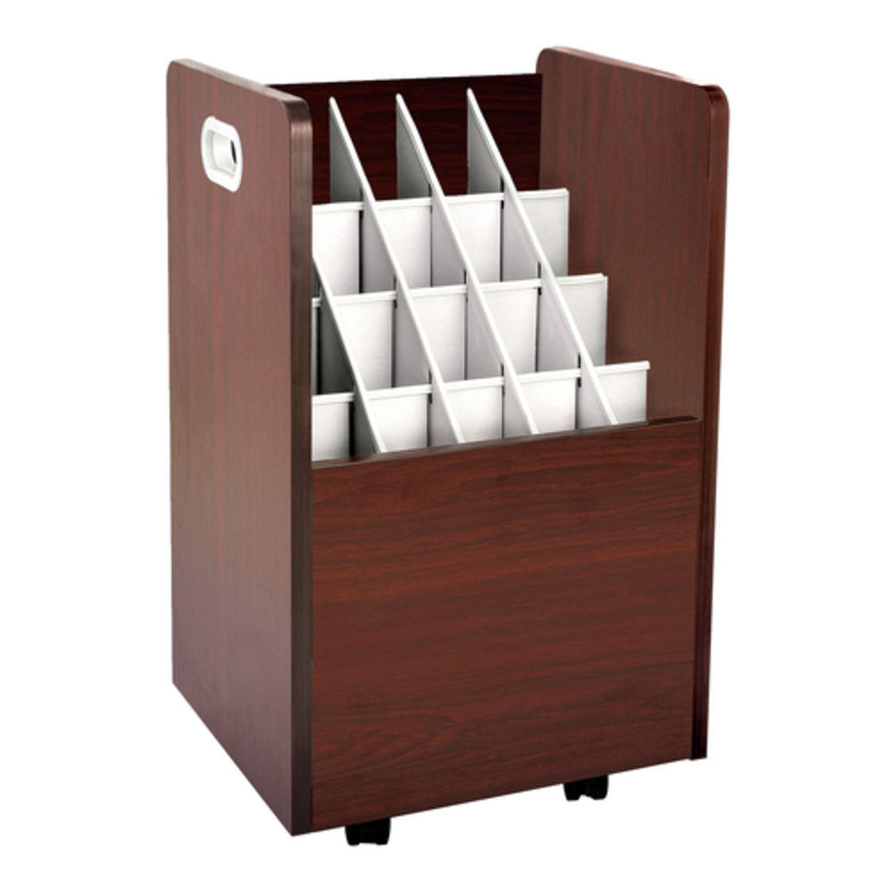 Adir Office 20-Slot Mobile Rolling Wood Blueprint Roll File Large ...
