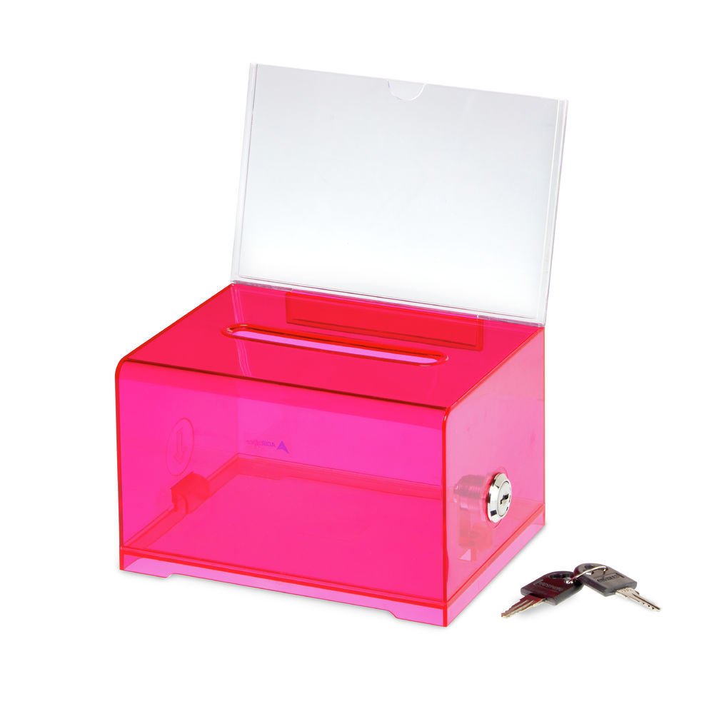 Adir Office Acrylic Locking Suggestion Box with Message Display