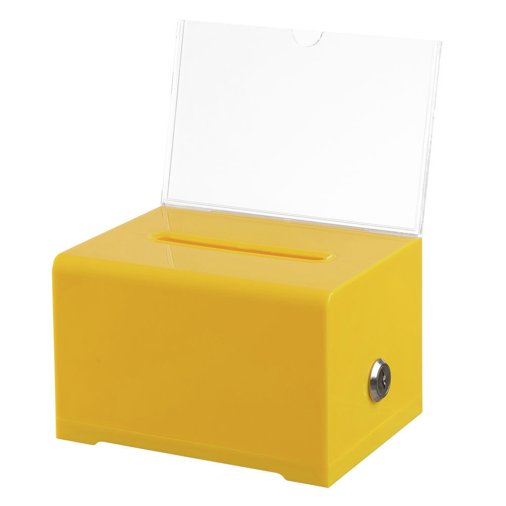 Adir Office Acrylic Locking Suggestion Box with Message Display