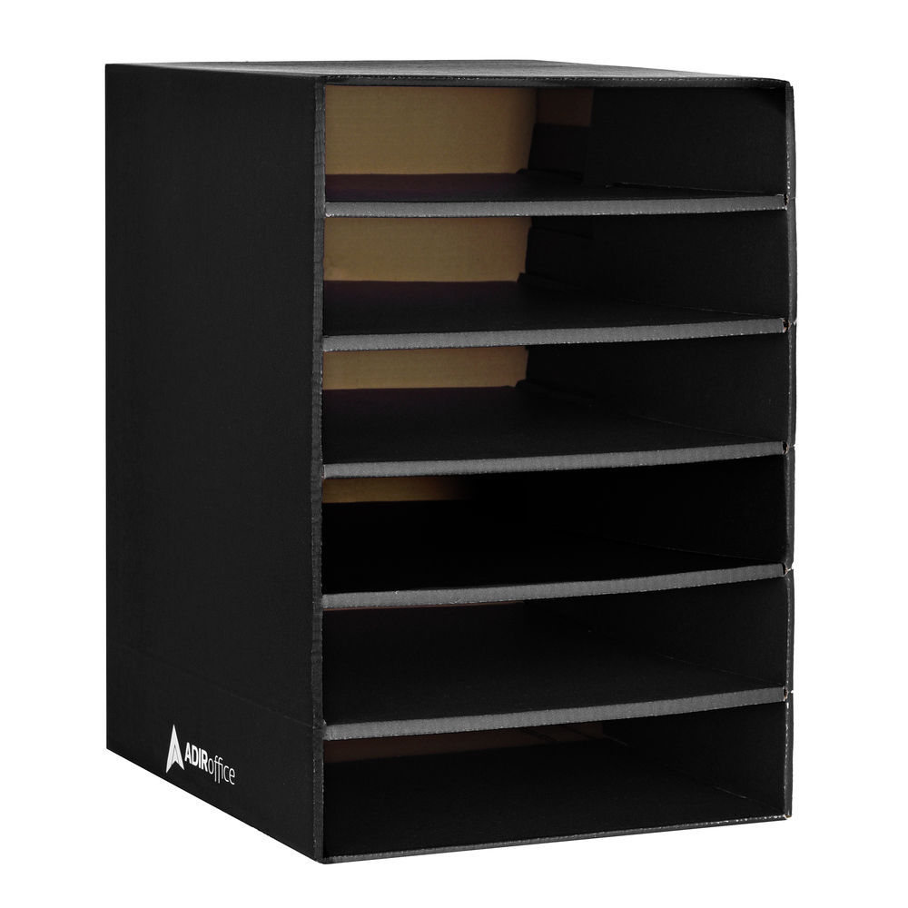 Adir Office 6-Shelf Organizer for Schools and Offices, Black