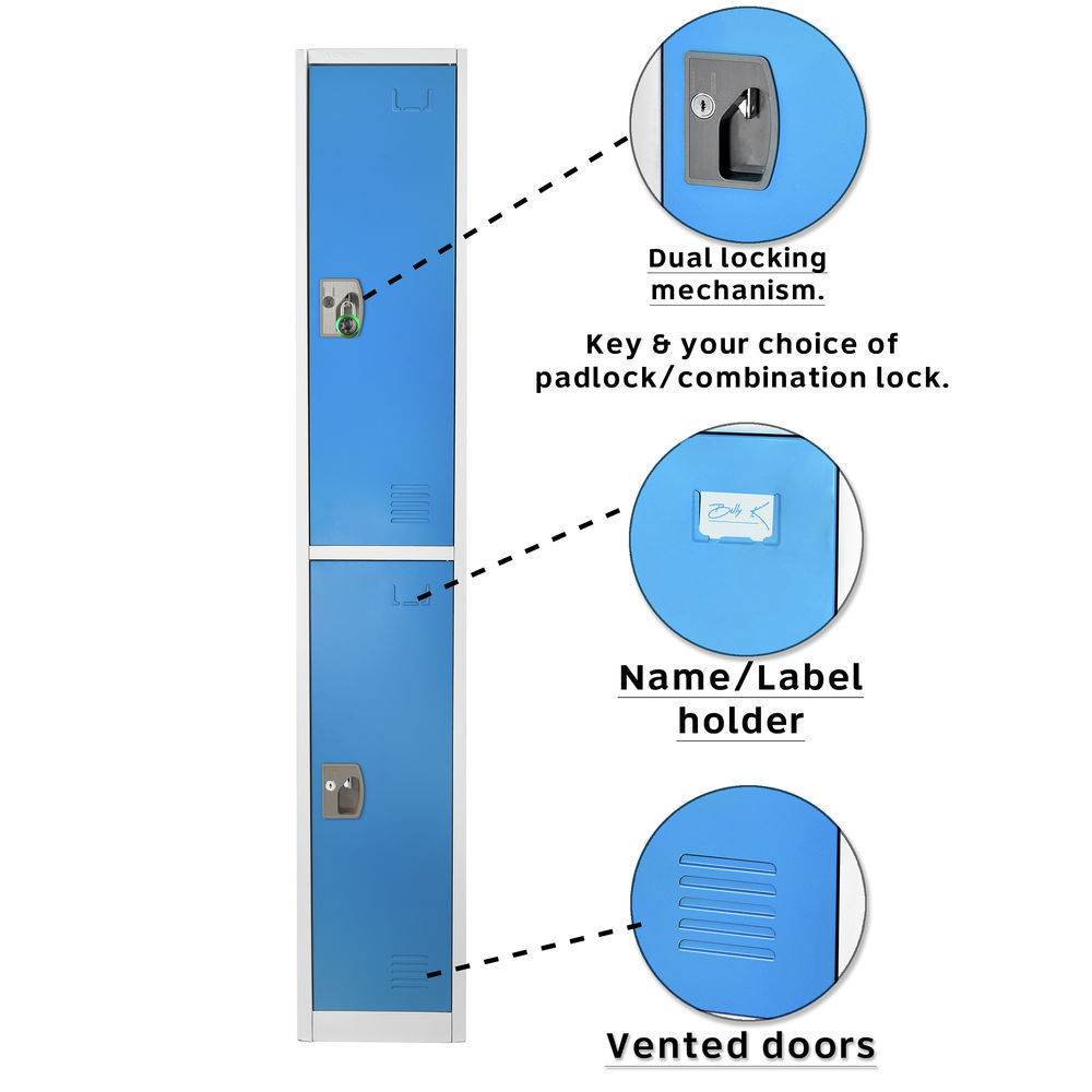 Adir Office 72 in. H x 12 in. W Double-Compartment Steel Storage Locker