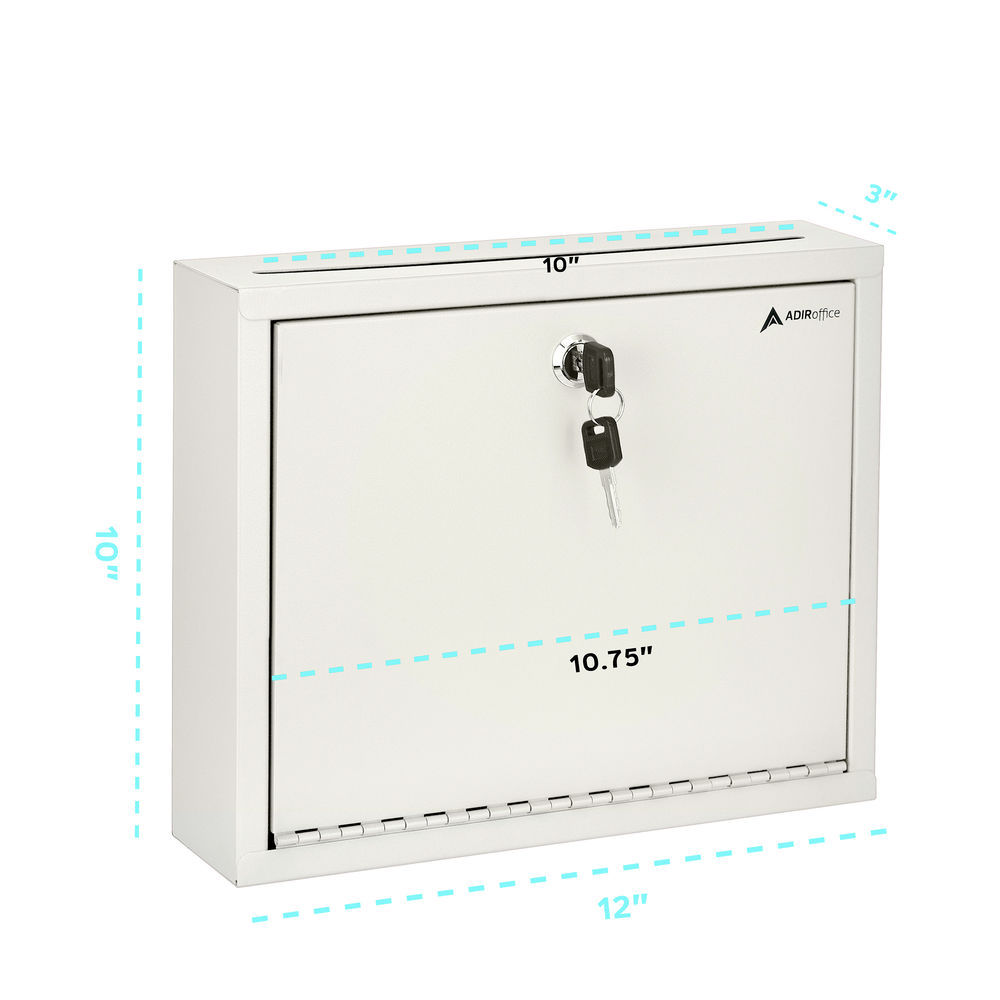 Adir Office Wall Mountable Large Steel Drop Box