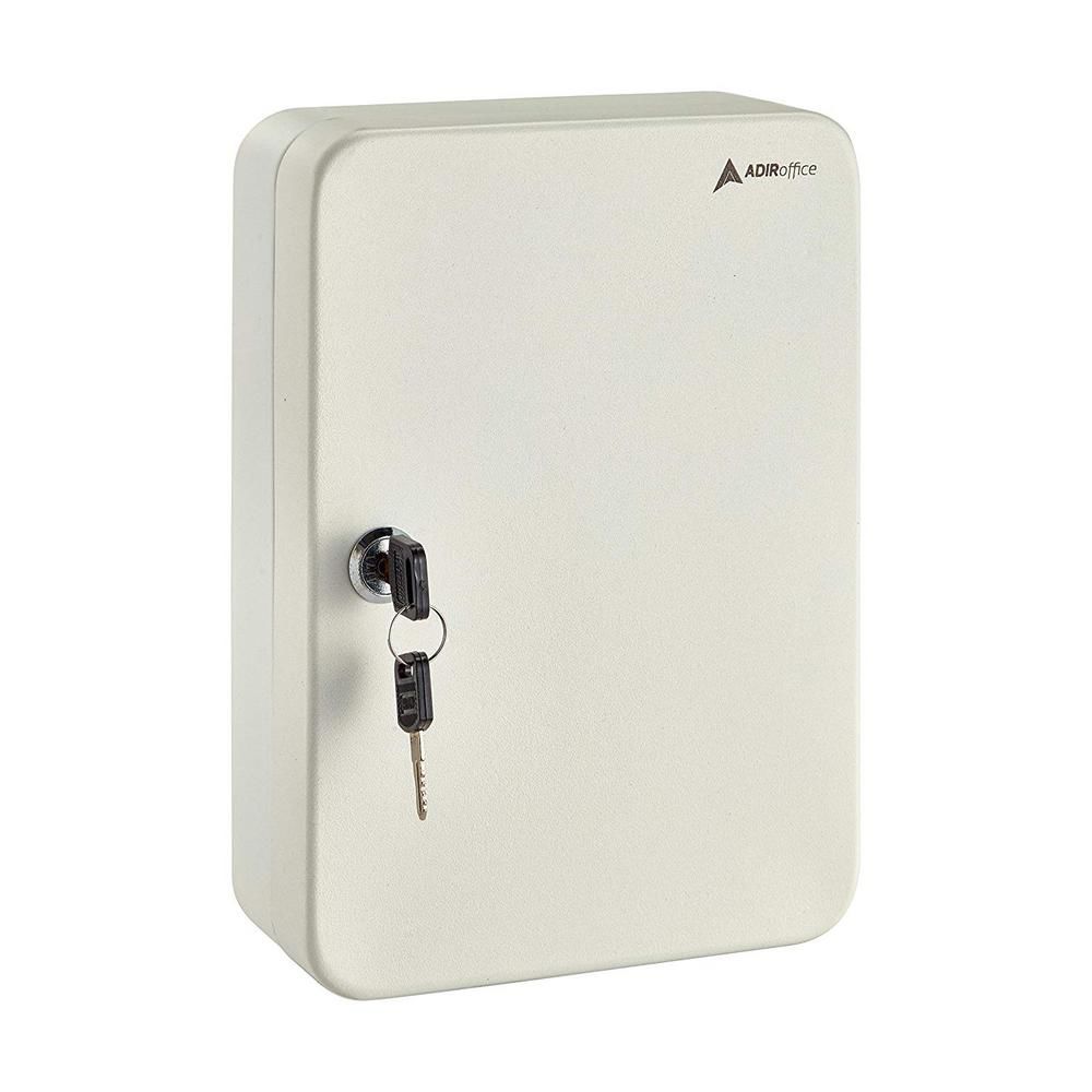 Adir Office 30 Key Steel Secure Cabinet with Key Lock, White (2 pack)