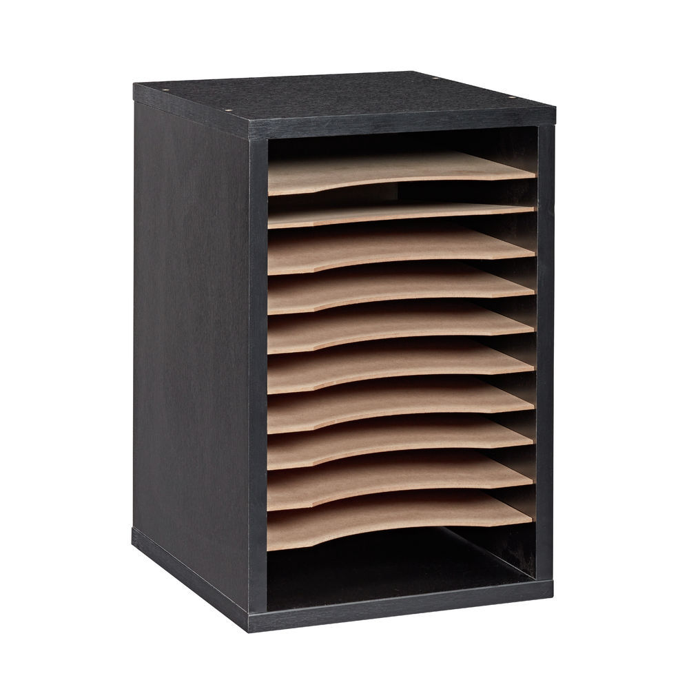 Adir Office 11-Compartment Wood Adjustable Vertical Paper Sorter ...