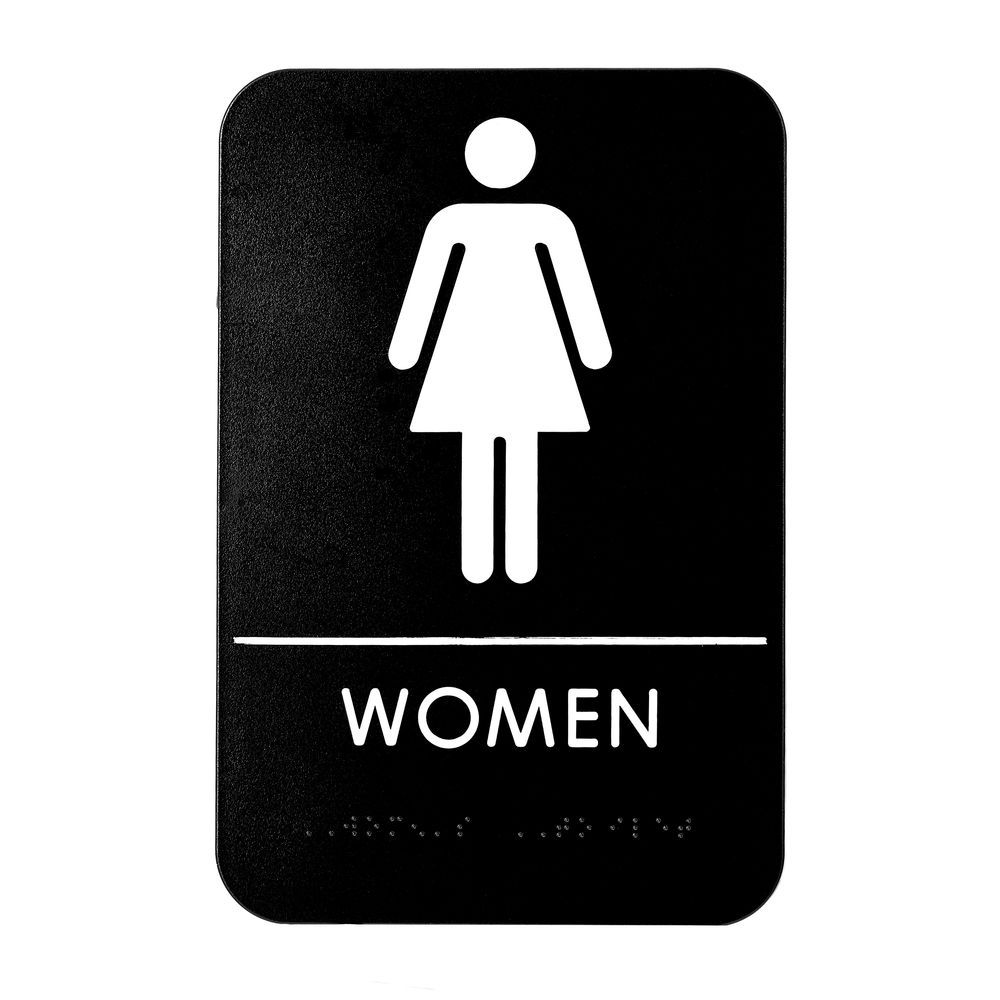ADA Compliant Women's Restroom Sign, Black