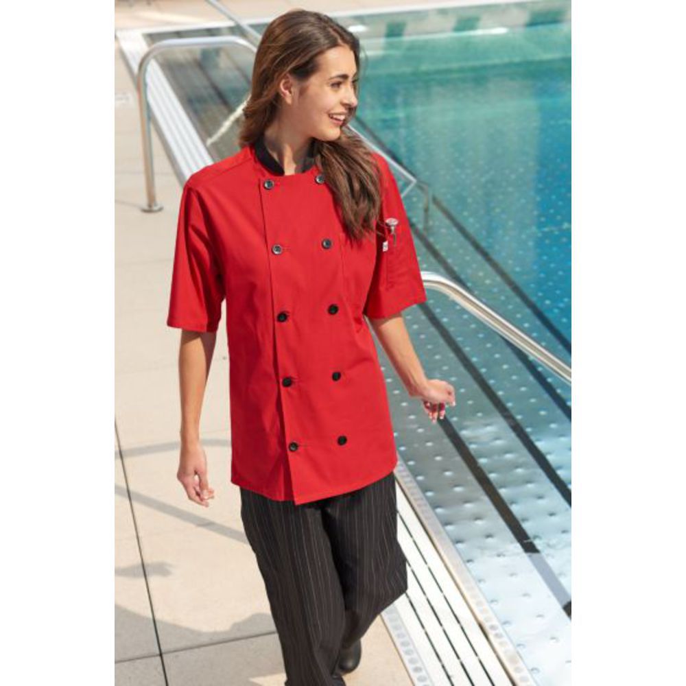 Uncommon Threads Moisture Wicking Coats,Red,XL Unisex chef coat mesh