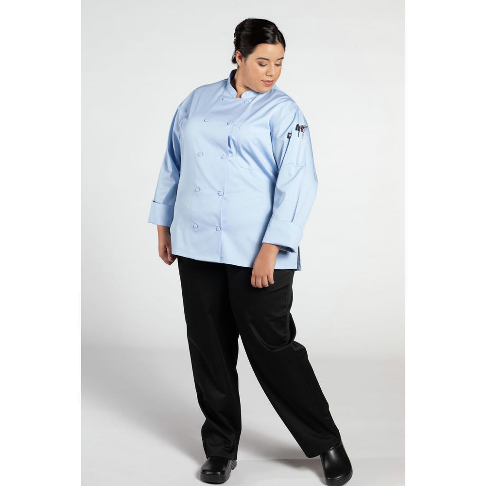 Uncommon Threads Tempest Pro Vent Womens Chef Coat, SKY BLUE, MD