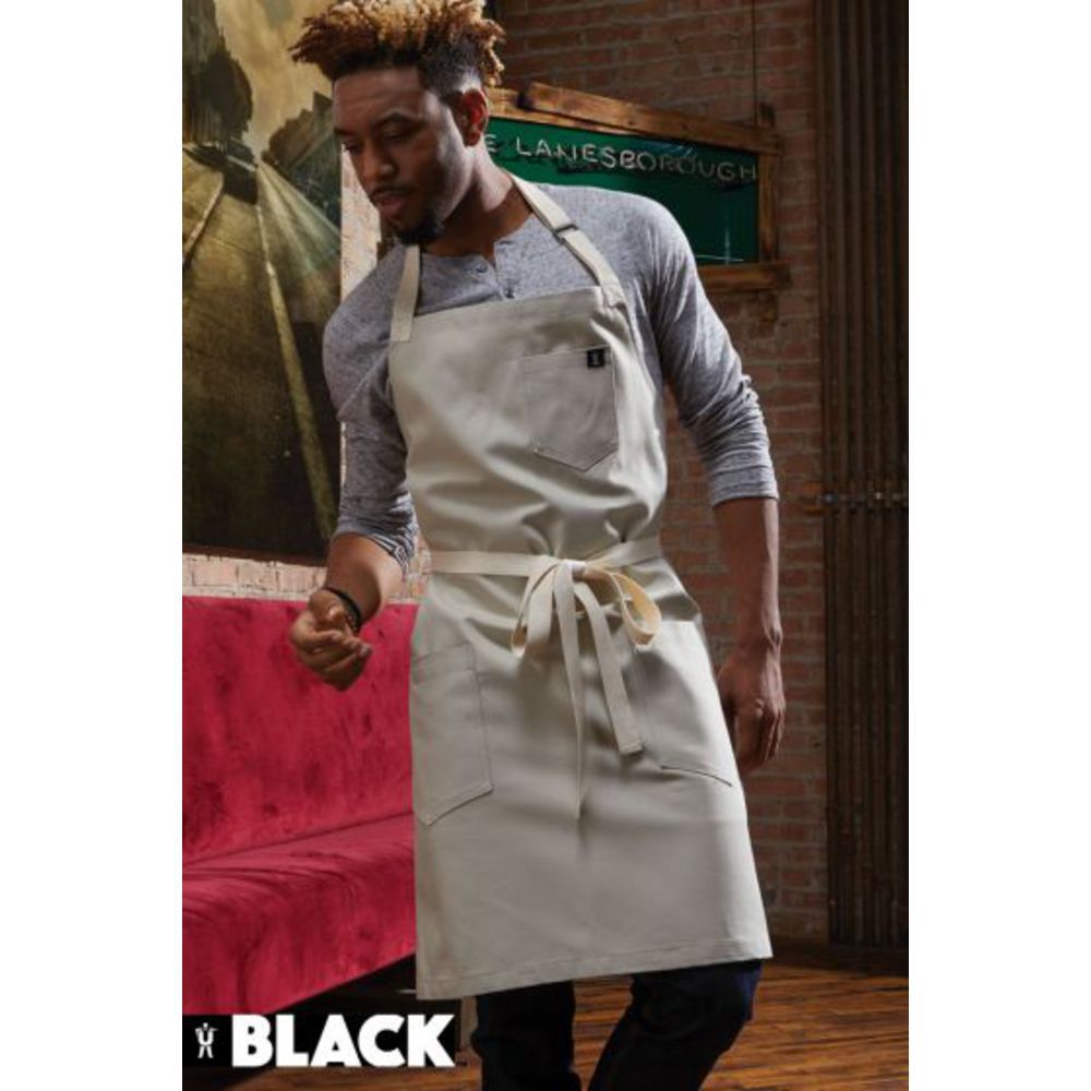 Uncommon Threads Black Line Bib Aprons,Egg Canvas,One Size Bib Aprons
