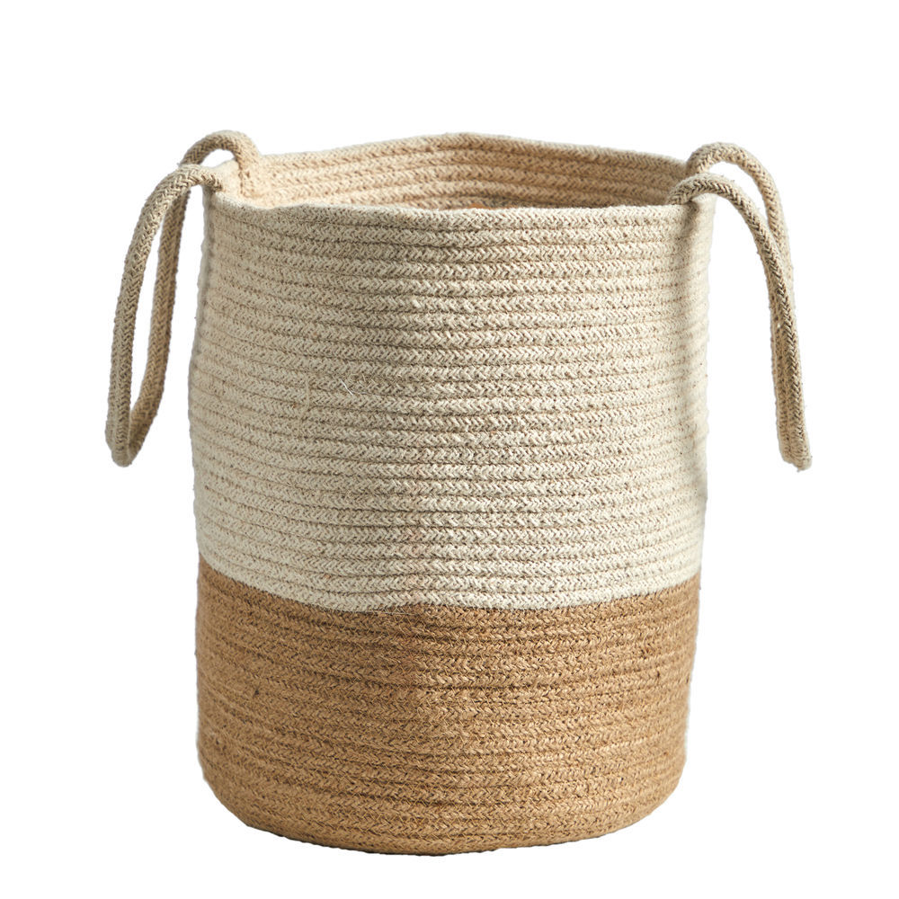 Nearly Natural 12 in. Handmade Natural Cotton Woven Planter