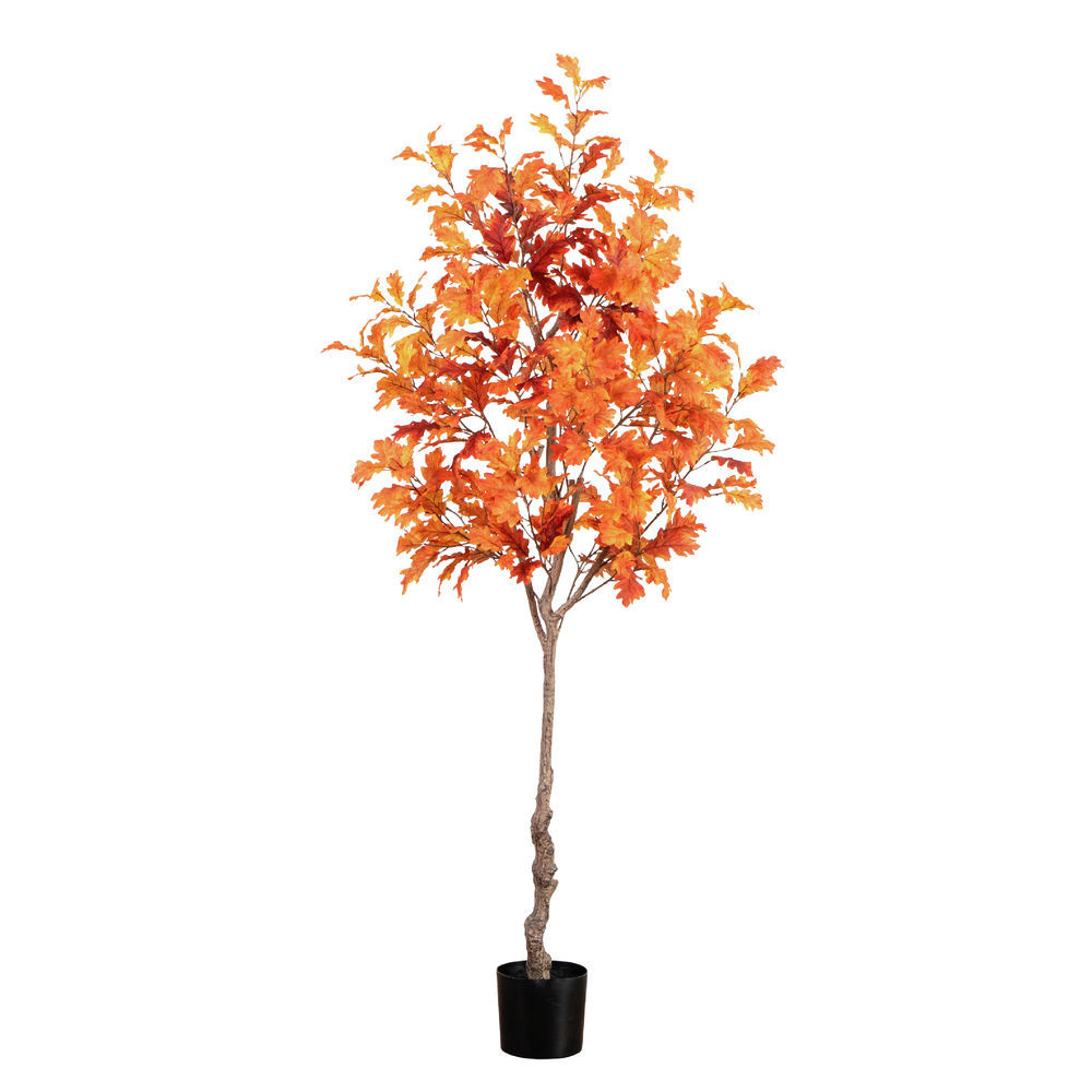 Nearly Natural 7' Artificial Fall Oak Tree