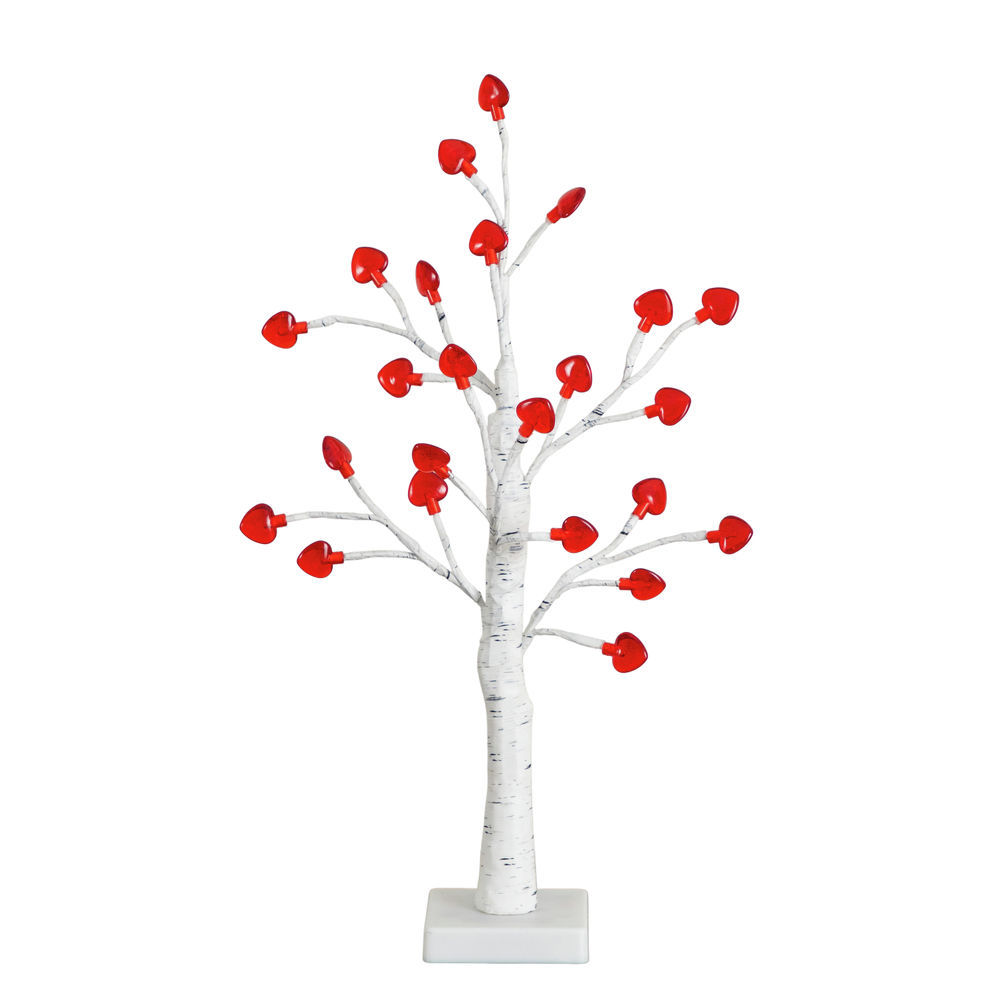 Nearly Natural 2-ft Pre-Lit Valentine's Day Twig Tree with 24 Heart ...