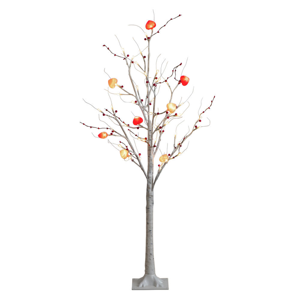 Nearly Natural 4-ft Pre-Lit Valentine's Day Twig Tree with 48 Heart ...