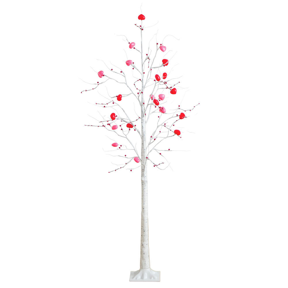 Nearly Natural 6-ft Pre-Lit Valentine's Day Twig Tree with 96 Heart ...
