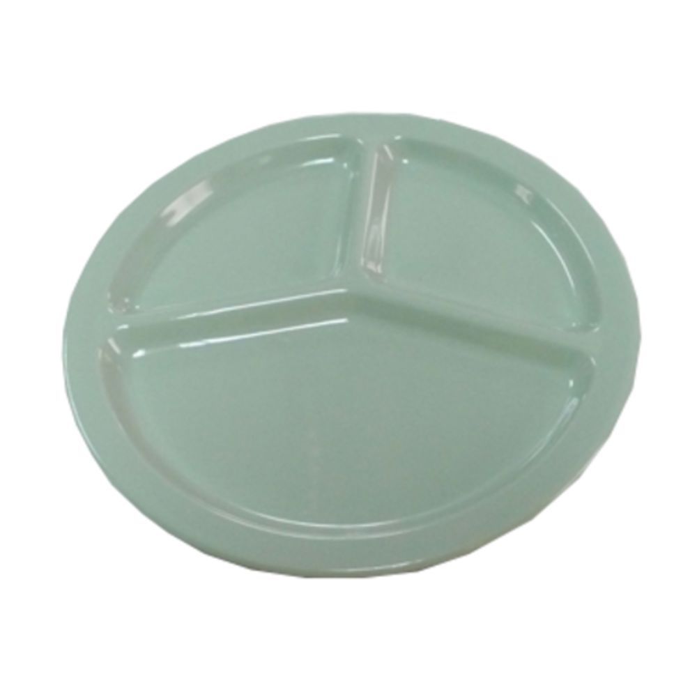 Yanco Nessico Melamine 10" 3-COMPARTMENT PLATE GREEN - 24 per case