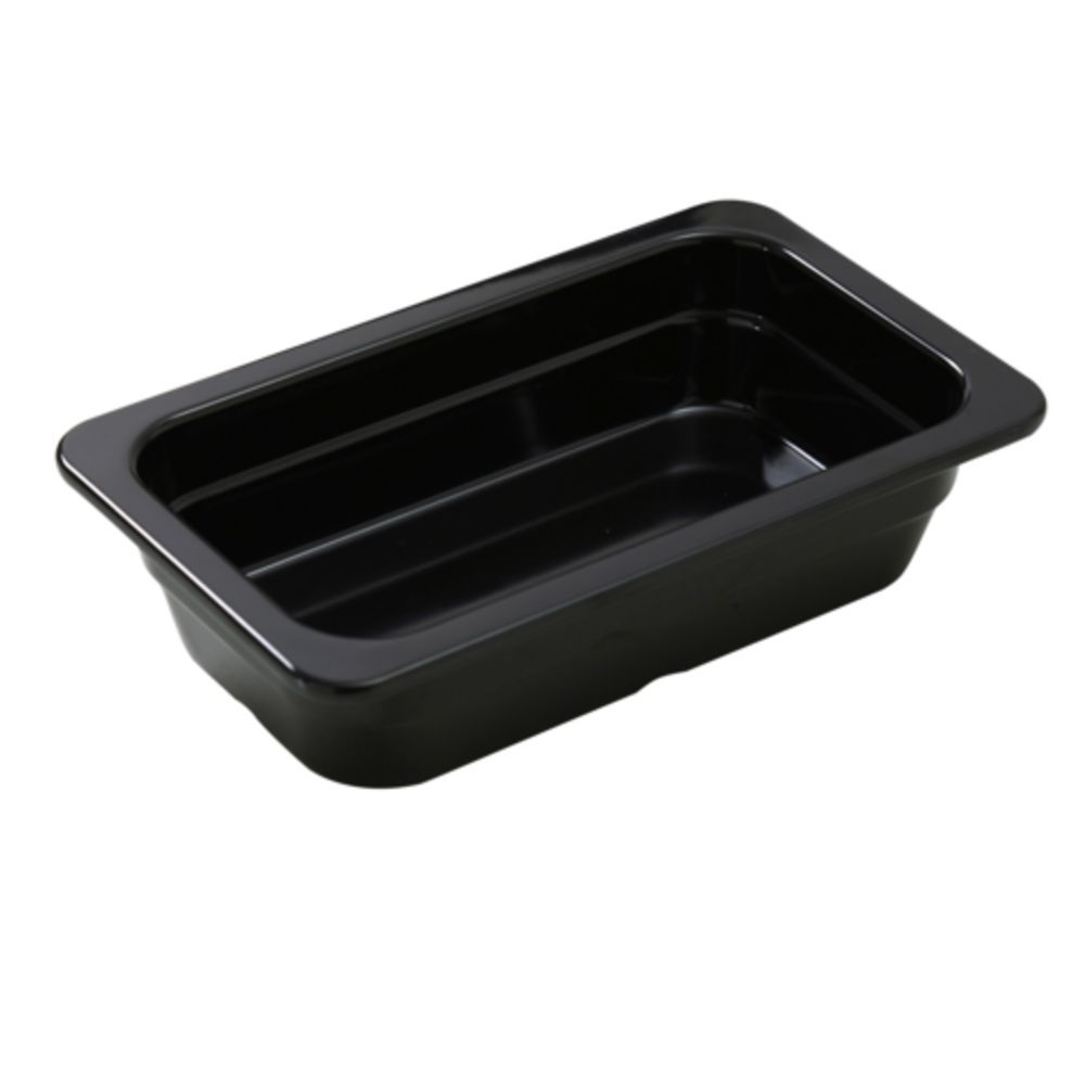 Yanco GN Pan Melamine 12.8" X 6.93" X 2.56" / 325 X 176 X 65mm PAN, GN 1/3 BLACK - 6 per case