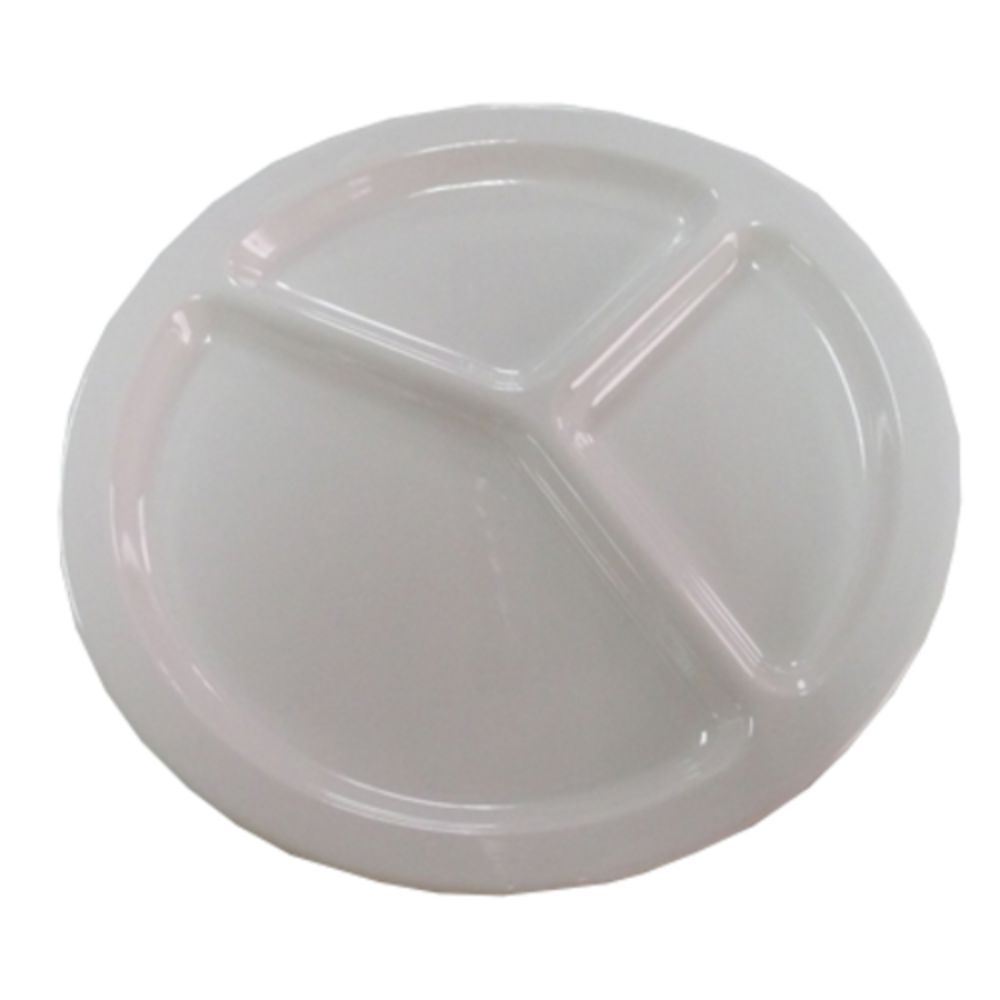 Yanco Milestone Melamine 10" 3-COMPARTMENT PLATE IVORY - 24 per case