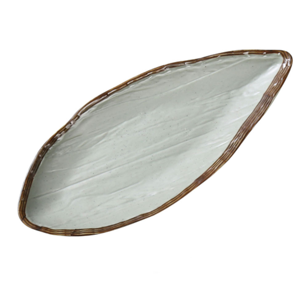Yanco Yoto Melamine 14 1/2" X 6"X 1 3/4" OVAL DISPLAY PLATE WITH FOOT ...