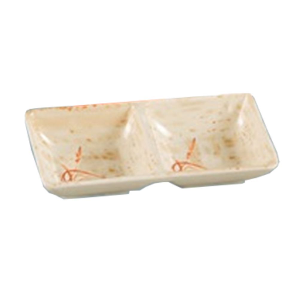 Yanco Orchis Melamine 5 3/4" X 2 3/4" TWO DIVIDED SAUCE DISH 2 OZ EACH ...